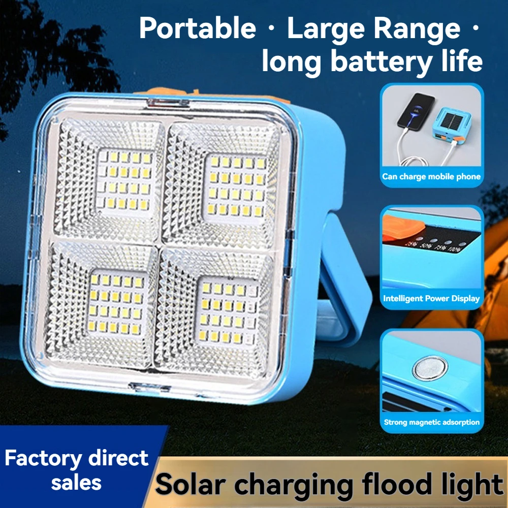 Portable Solar Light USB Rechargeable Outdoor Lighting Powerful LED ...
