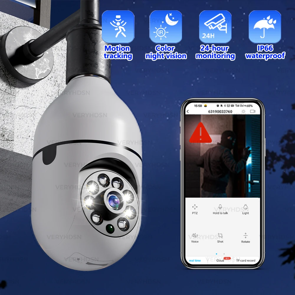 E27-Bulb-Wifi-Camera-Automatic-Human-Tracking-4X-Digital-Zoom ...
