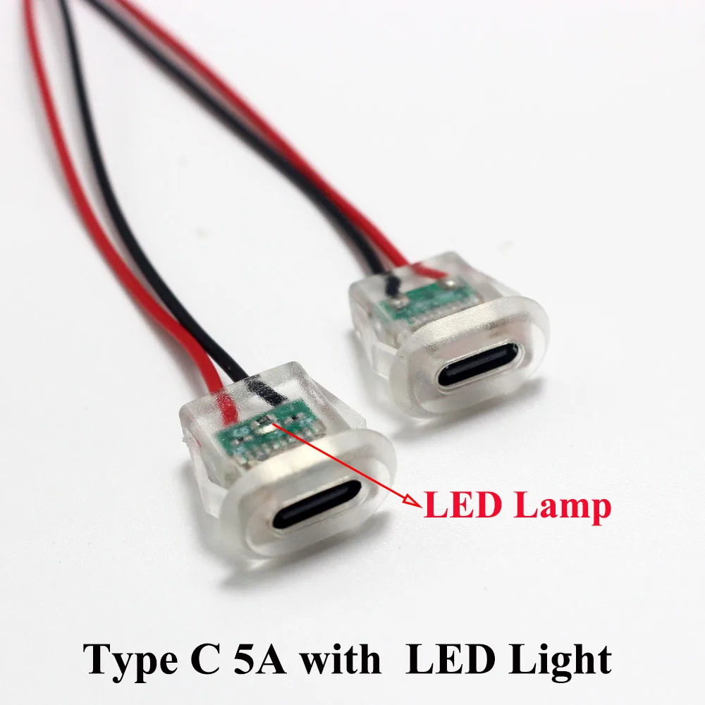2pin-USB-Type-C-5A-Input-type-Charging-Socket-With-LED-lights-Plate ...