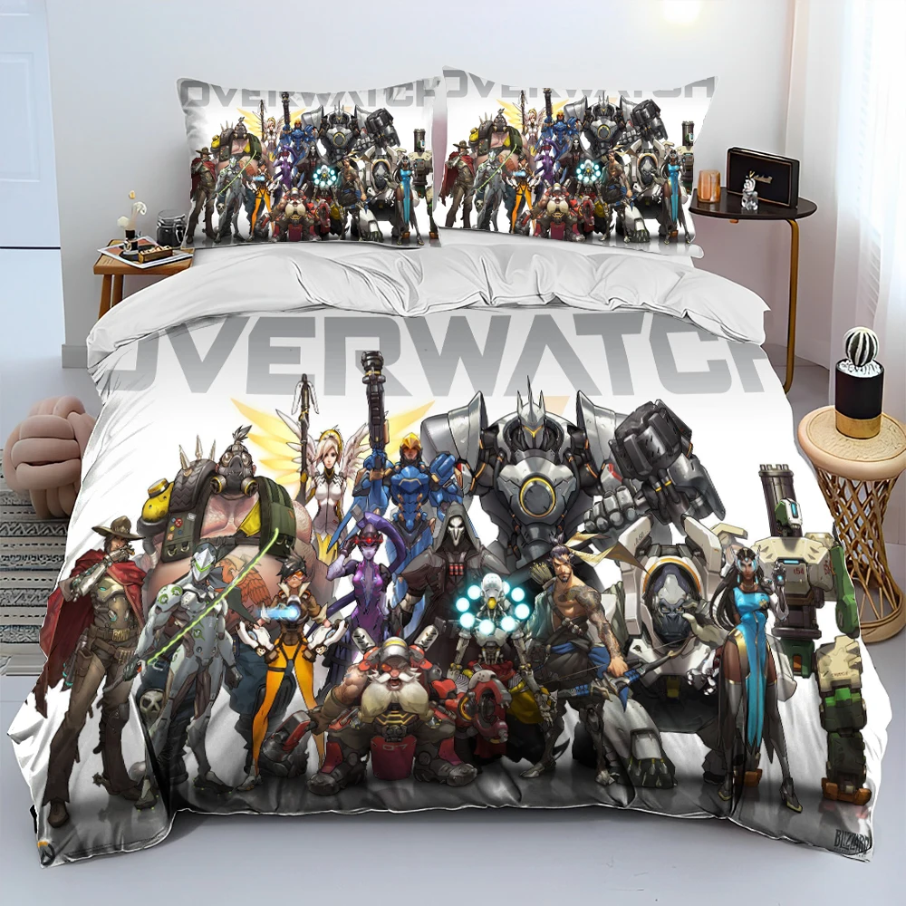 OW-Overwatch-Game-Gamer-DVA-Comforter-Bedding-Set-Duvet-Cover-Bed-Set ...
