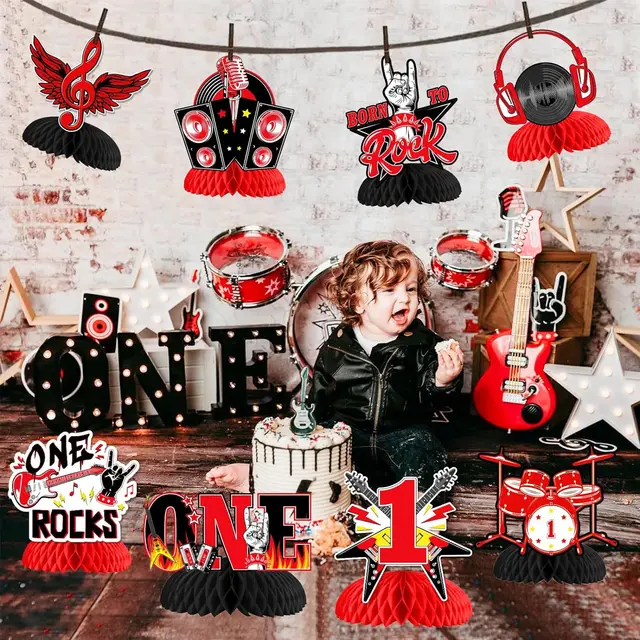 Rock Themed Centerpieces