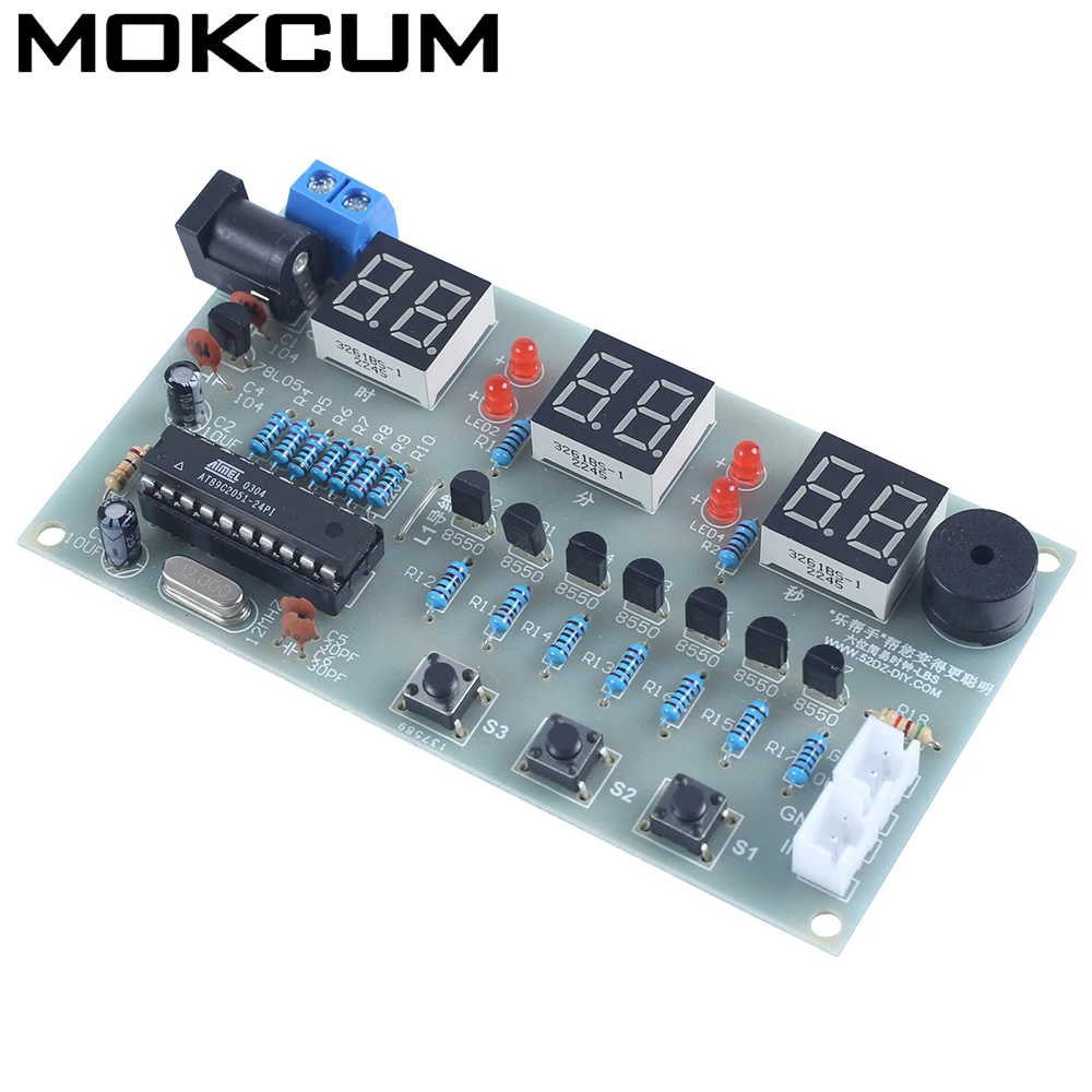 6Bit-Digital-Electronic-Clock-DIY-Practice-Soldering-Kit-DC-5V-12V-Red ...