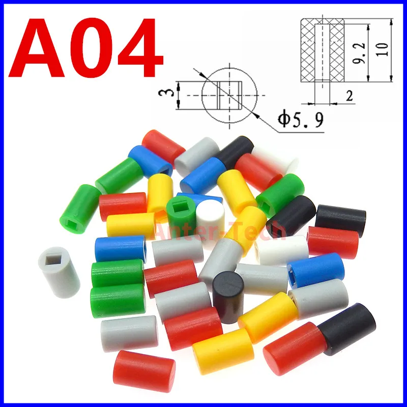50Pcs A04 Tactile Push Button Switch Cap 10mm Applies to 5.8*5.8 7*7 8* ...