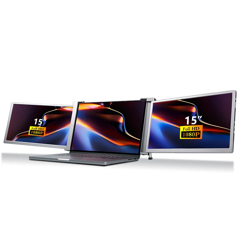 15 inch Triple-screen Monitor Laptop Expansion Screen 1920*1080 ...