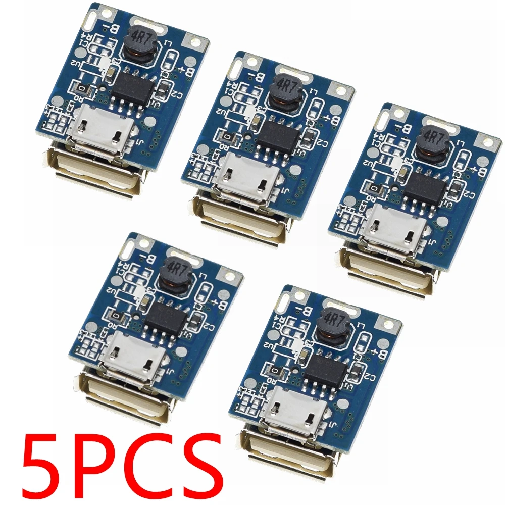5pcs 5v Boost Step Up Power Module Lithium Lipo Battery Charging ...