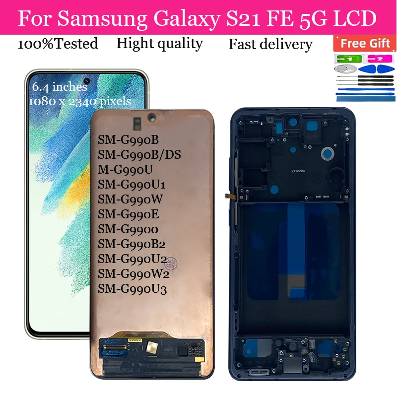 Pantalla-LCD-Super-AMOLED-para-Samsung-Galaxy-S21-FE-5G-G990-G990B ...