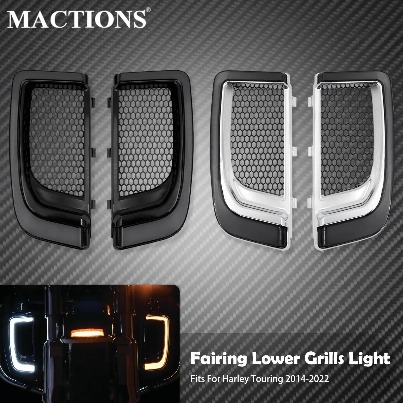 Motorcycle-LED-Fairing-Lower-Grills-Front-Vented-Turn-Signal-Light ...