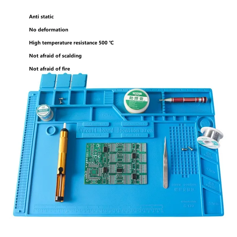 Repair-Pad-Insulation-Heat-Resistant-Soldering-Station-Silicon ...