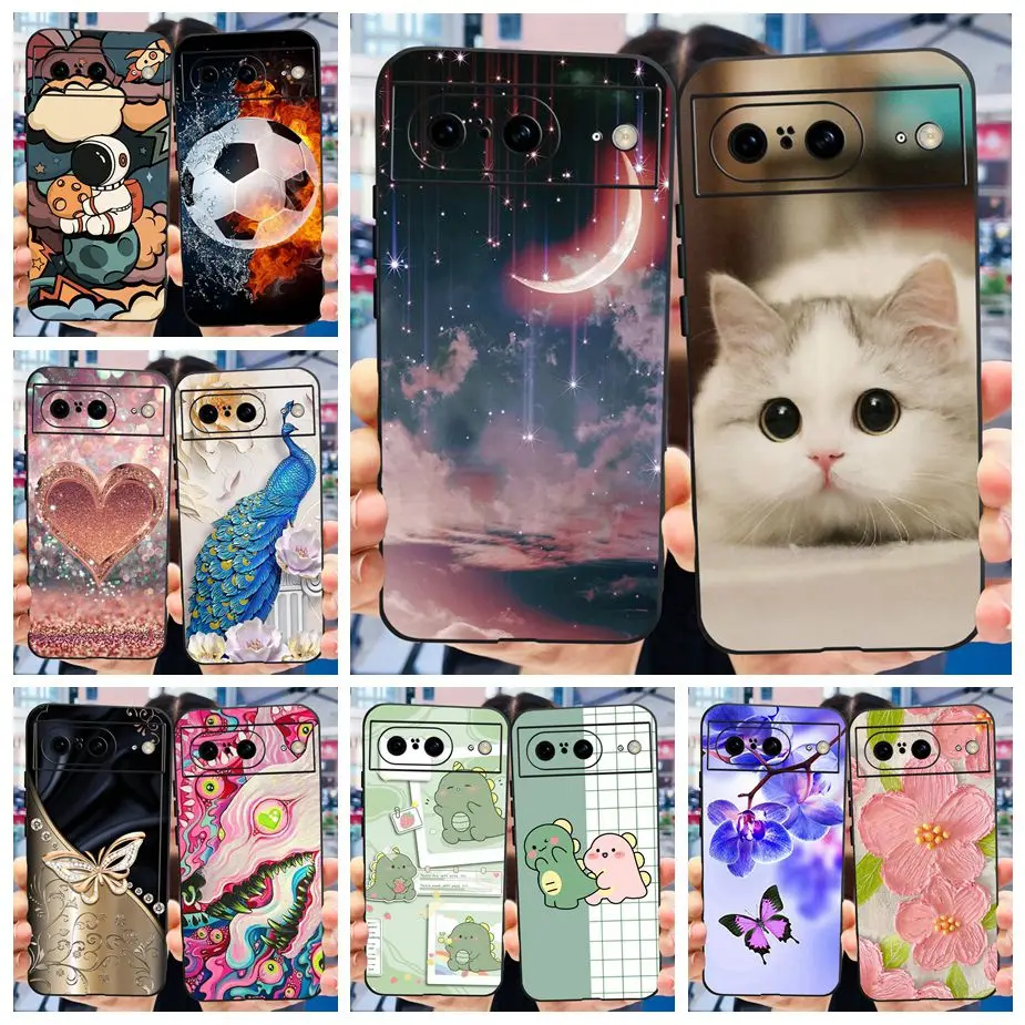 For Google Pixel 8 Case GKWS6 G9BQD Cute Painted Cover Soft Silicone ...