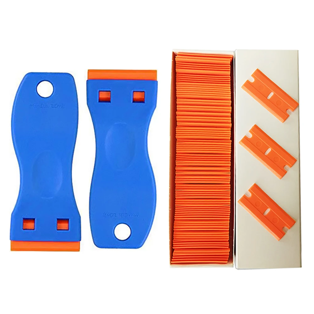 Plastic-Razor-Blade-Scraper-Include-2PCS-Scraper-Tool-100PCS-Blades-for ...