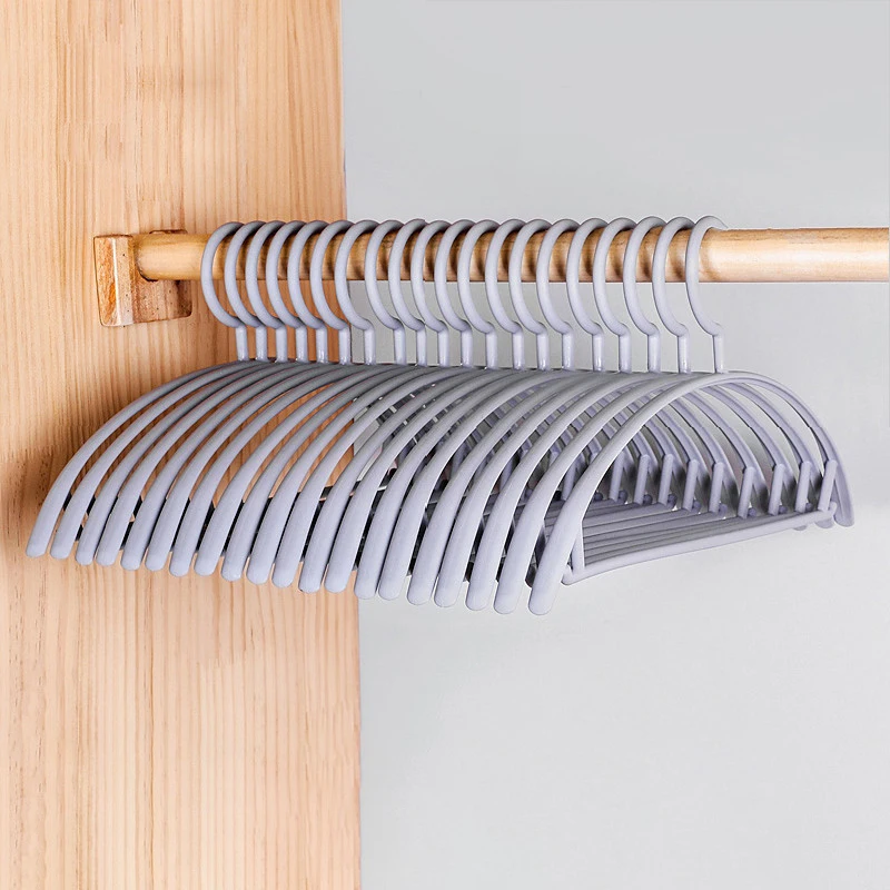 20Pcs Clothes Hanger Household Hanger Arc Design Plastic Wide Shoulder ...