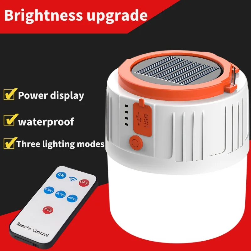 USB-Solar-Light-Bulb-Rechargeable-Camping-42LED-Lamp-3Lighting-Modes ...