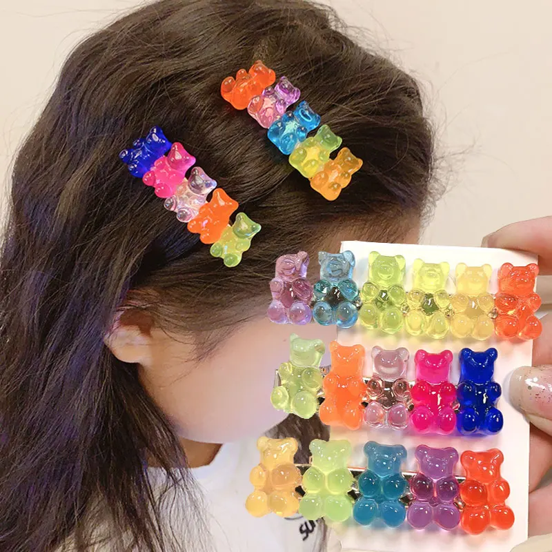 Candy-Color-Cute-Jelly-Bear-Hair-Barrette-Clips-Barrettes-Cartoon ...