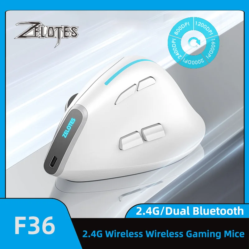 ZELOTES-F36-Vertical-Mouse-2-4G-Bluetooth-Ergonomic-4000DPI-8-Mute ...