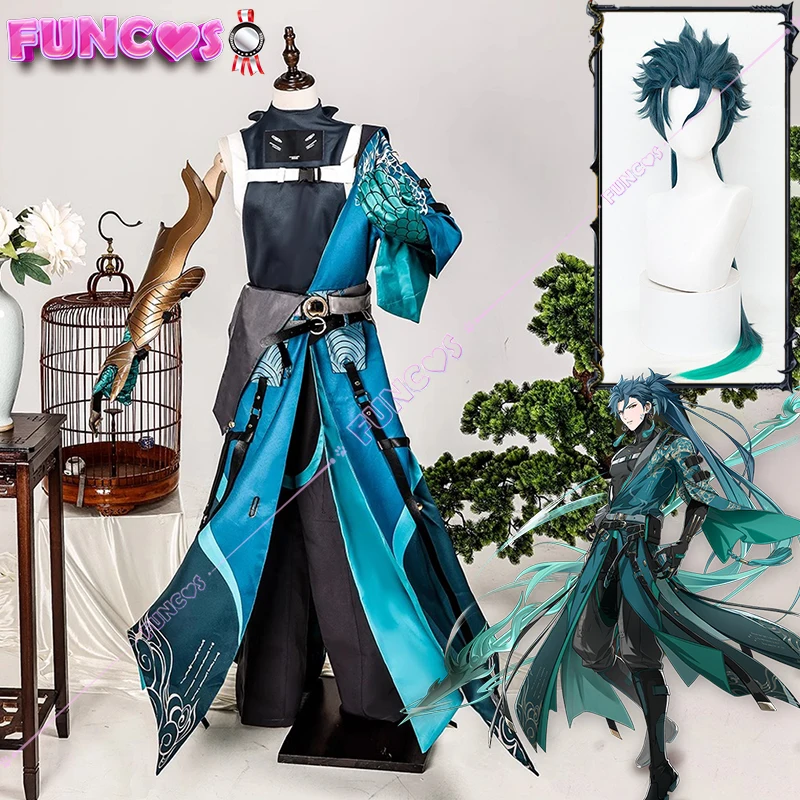 Wuthering-Waves-Jiyan-Cosplay-Costume-Wig-Windborne-Rider-Green-Blue ...