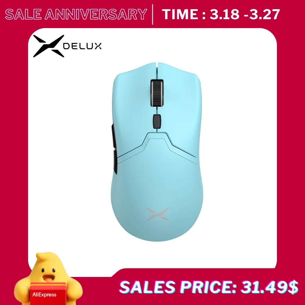 Delux-M800PRO-Gaming-Mouse-Conex-o-Tri-Mode-sem-fio-PAW3395-26000DPI-6 ...