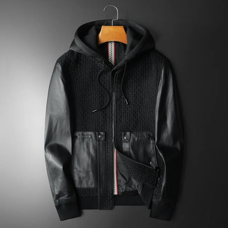 Minglu Autumn Winter Goatskin Men's Jackets High Quality Solid Color ...