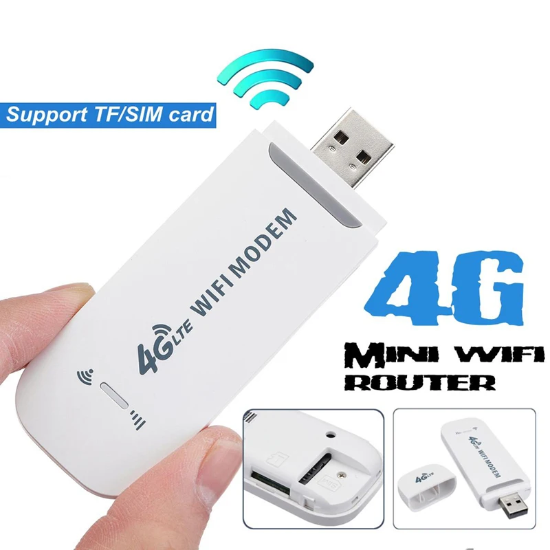 4G LTE USB WiFi Modem Portable 4G Router with SIM Card Slot， High Speed ...