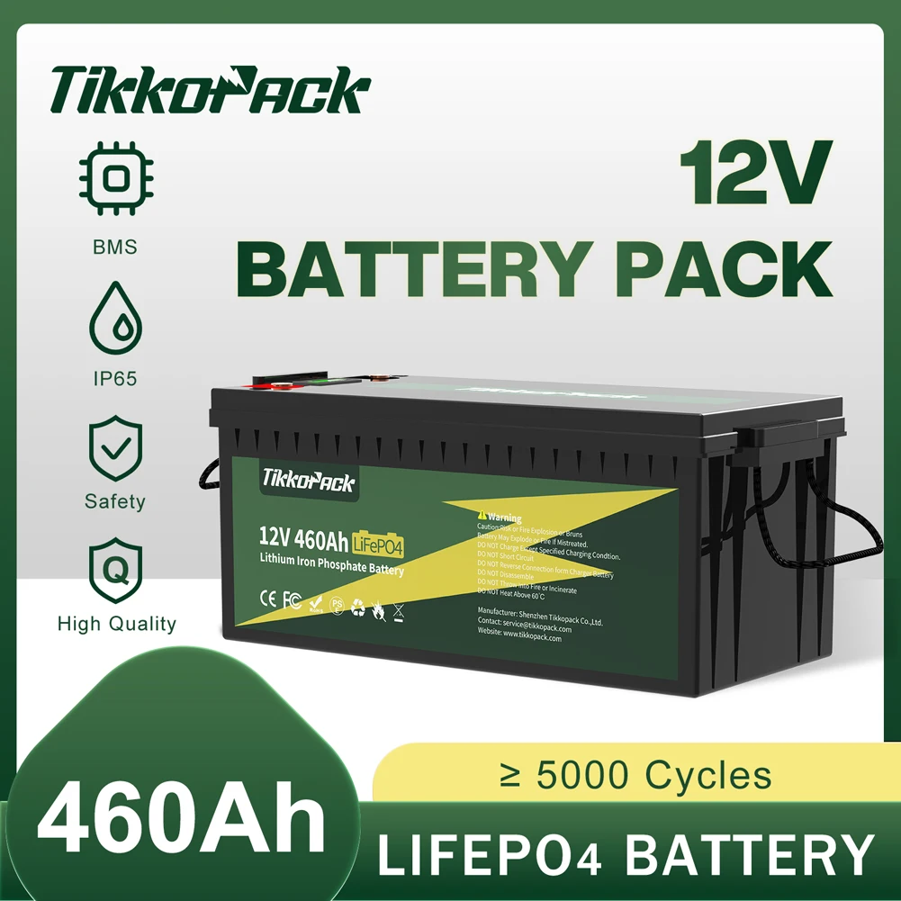 TIKKOPACK 12V 460Ah LiFePO4 Battery Pack Built-in BMS 4S 200A 12.8V ...