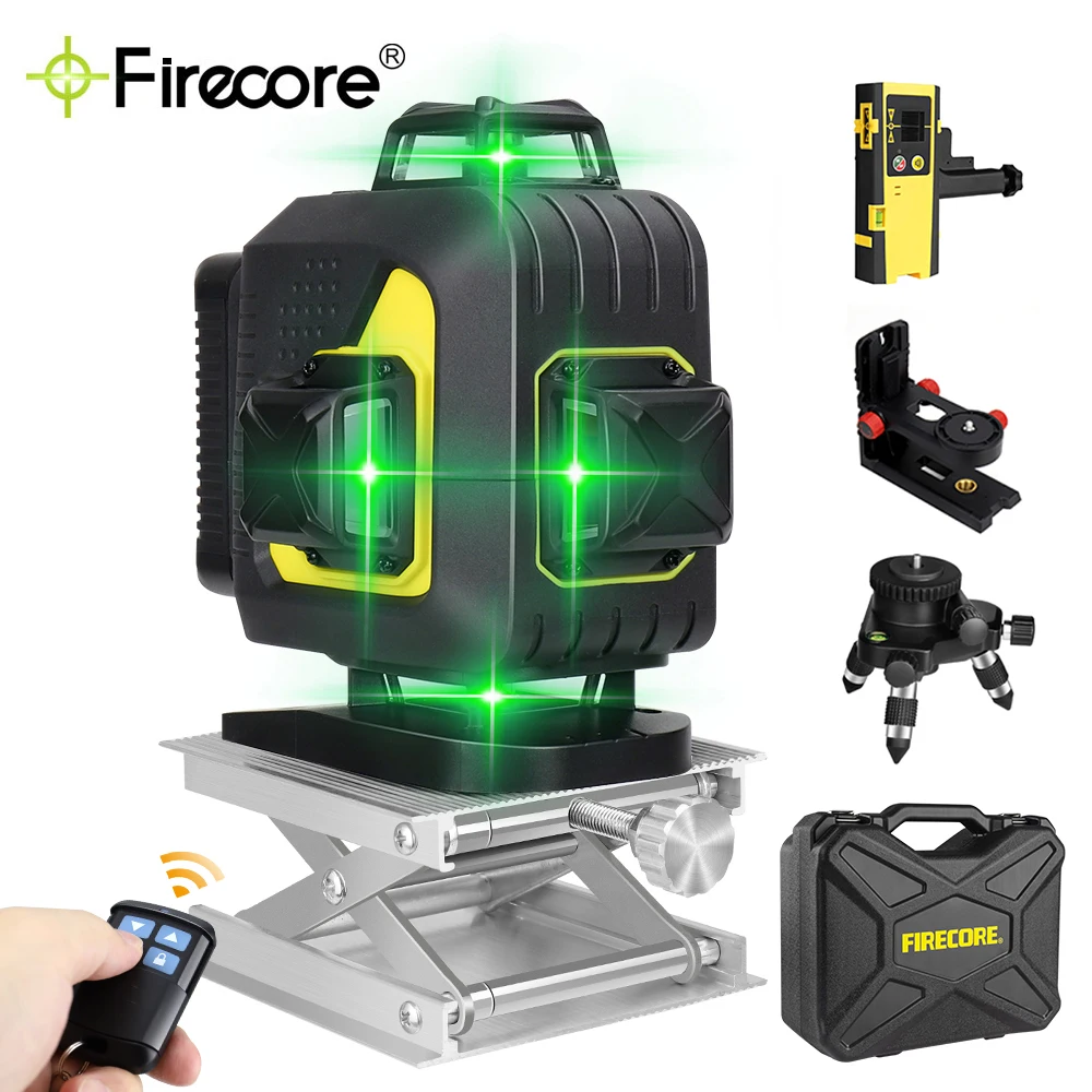 FIRECORE 16 Lines Green Laser 4D Cross Line лазерный уровень 360 Self ...