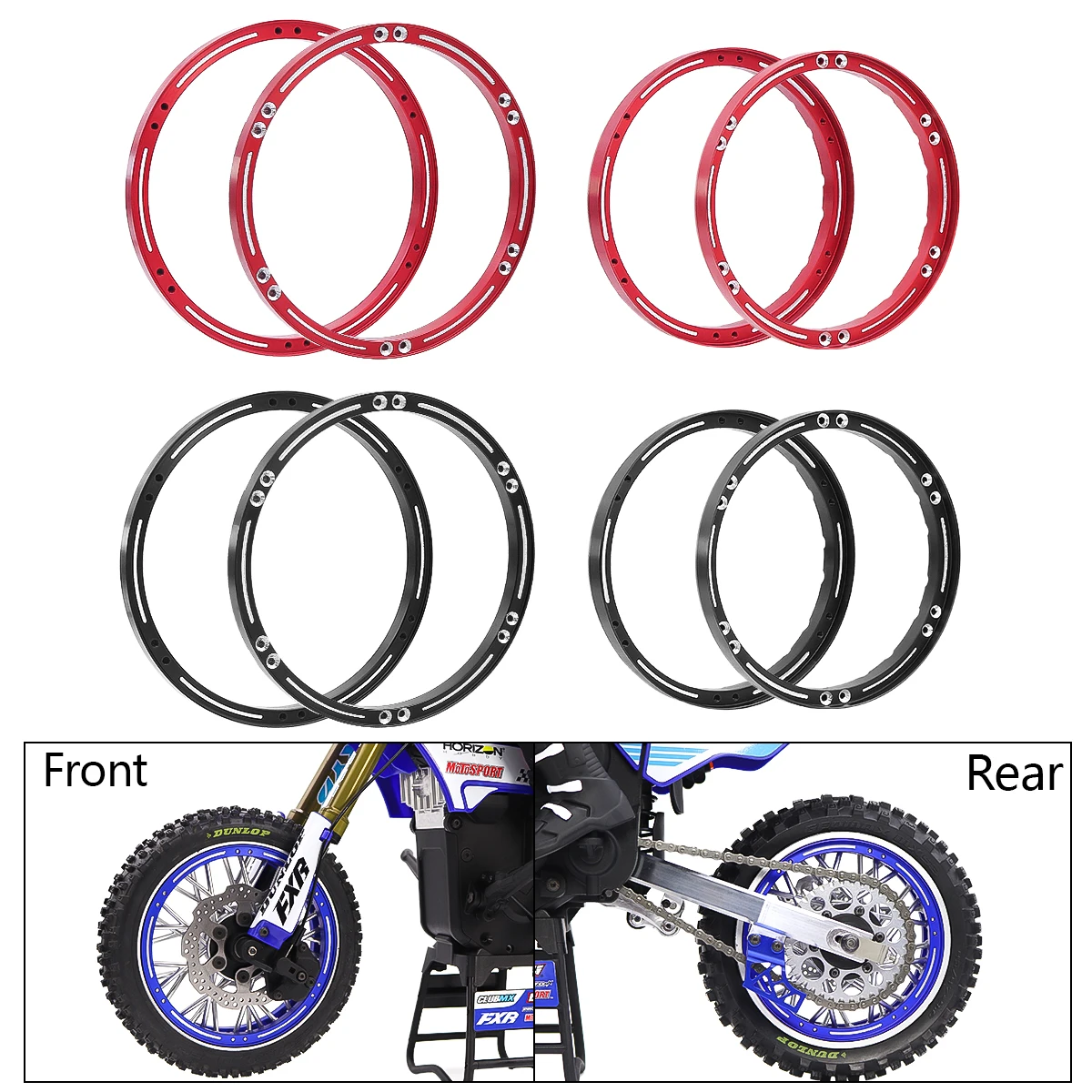 For-LOSI-1-4-Motorcycle-Promoto-MX-Aluminum-Alloy-Front-Rear-Wheel ...