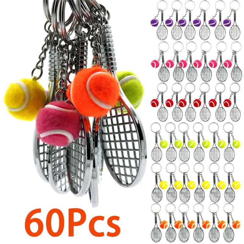 60Pcs-I-Love-Tennis-Player-Key-Chain-Mini-Tennis-Ball-Girl-Keyring ...