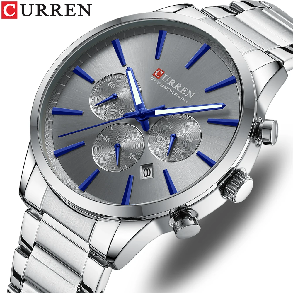 CURREN Quartz Watches for Men New Fashion Stainless Steel Strap Male ...
