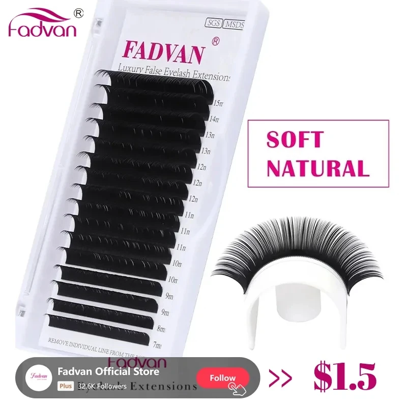 Fadvan-16-Rows-Classic-Eyelashes-Extensions-Faux-Mink-Lashes-Eyelash ...