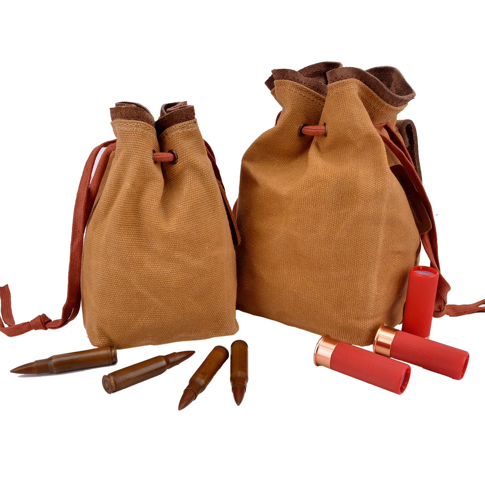Drawstring-Canvas-Ammo-Bag-Cartridge-Pouch-Leather-Rifle-Shotshell ...