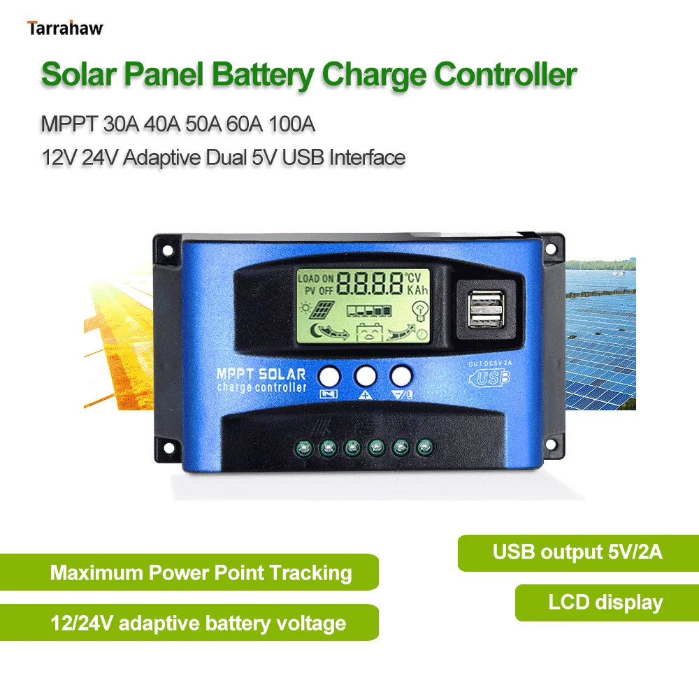 MPPT Solar Charge Controller PWM 100A 60A 50A 40A 30A Photovoltaic ...