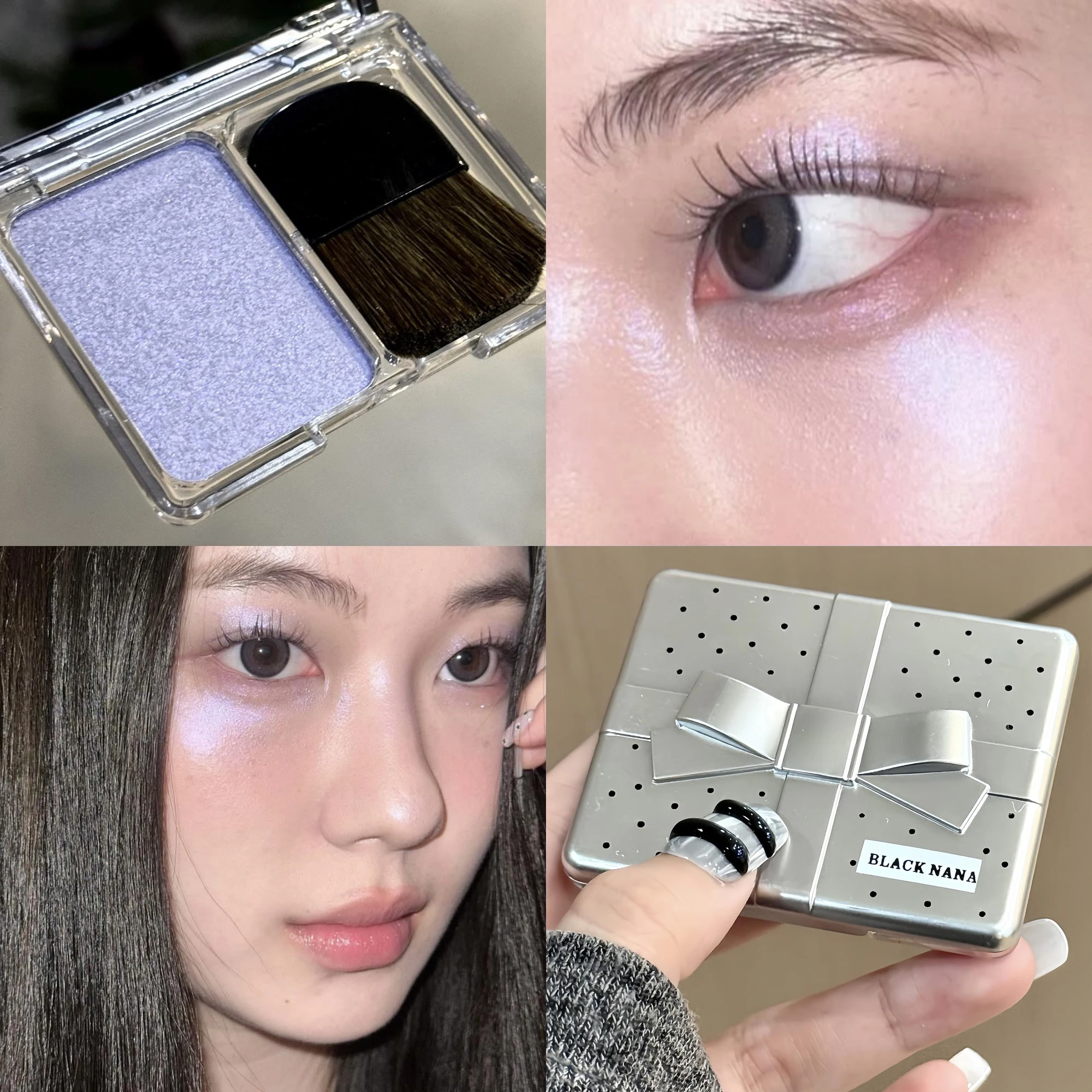 With Brush Bowknot Face Brighten Highlighter Sparking Shine Makeup ...