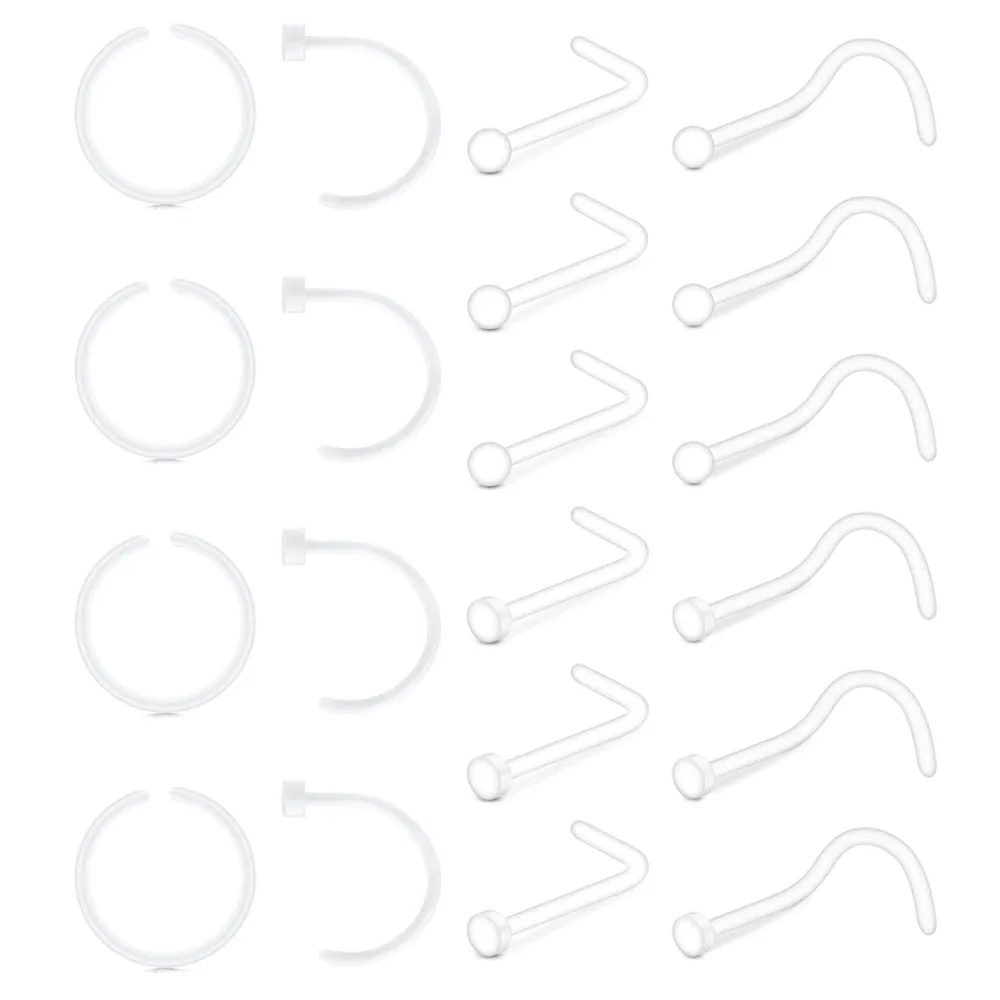 Plastic Piercings For Surgery 24-Pack Clear Plastic Piercing Retainers ...