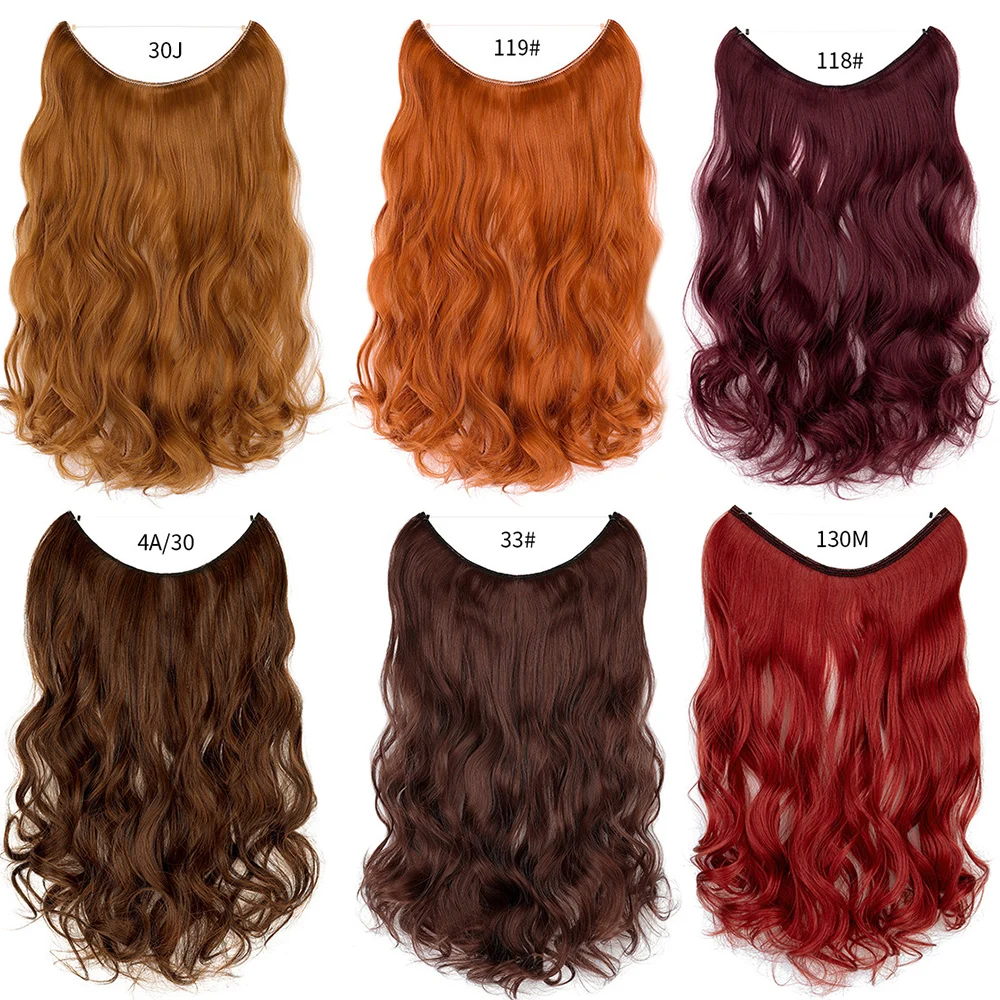 No-Clip-Synthetic-Wave-Hair-Extensions-Invisible-Curly-wig-Accessorie ...