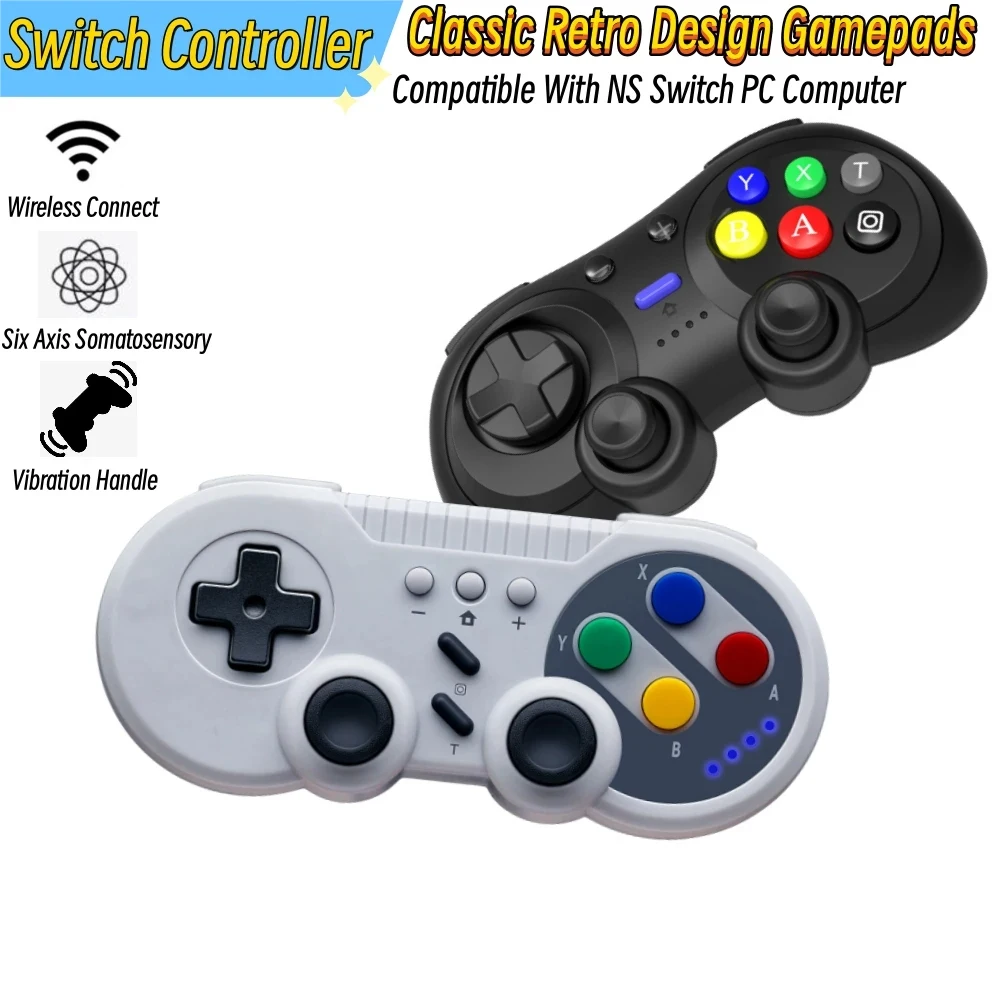 Classic-Retro-Wireless-Pro-Controller-for-Nintendo-Switch-Game-Console ...