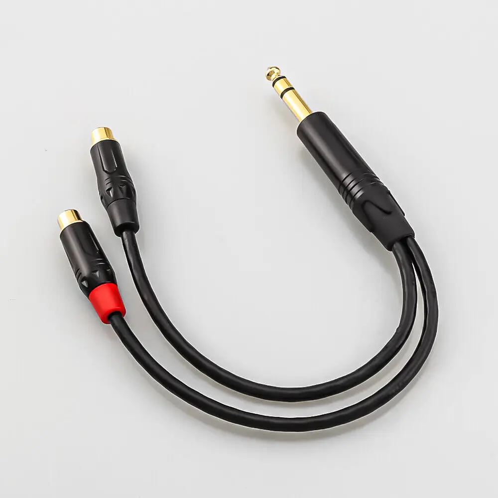 TRS Stereo Male To 2-RCA (6.3mm) Female Audio Cable 1.5M (Left/Right ...