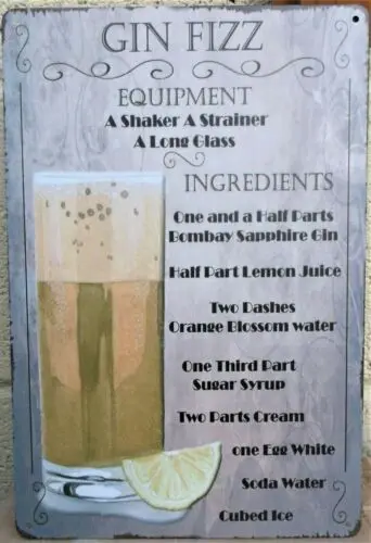 Cocktail-gin-fizz-metal-sign-vintage-pub-retro-tattoo-motorcycle-cafe ...