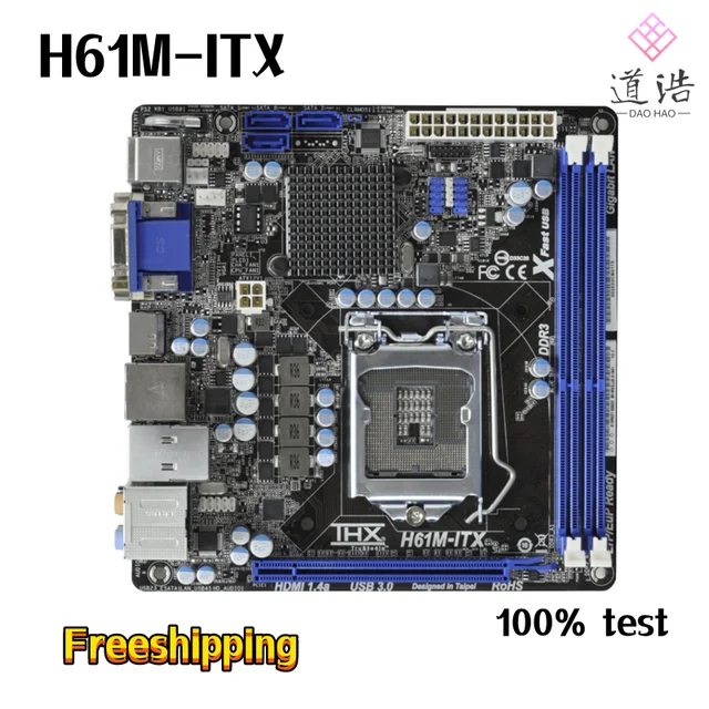 For Asrock H61M-ITX Motherboard 16GB HDMI LGA 1155 DDR3 Mini-ITX H61 ...