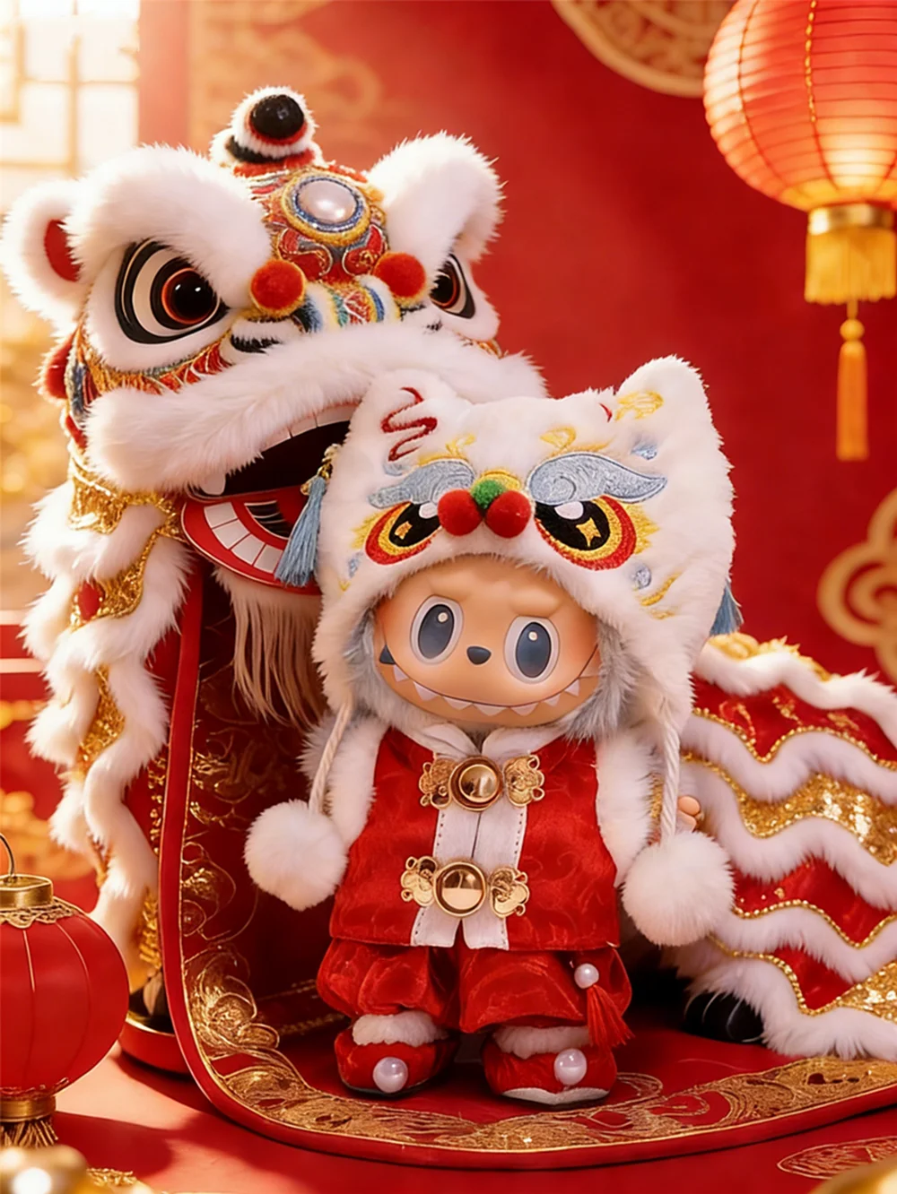 For labubu 17cm doll clothes Chinese Spring Festival antique clothes ...