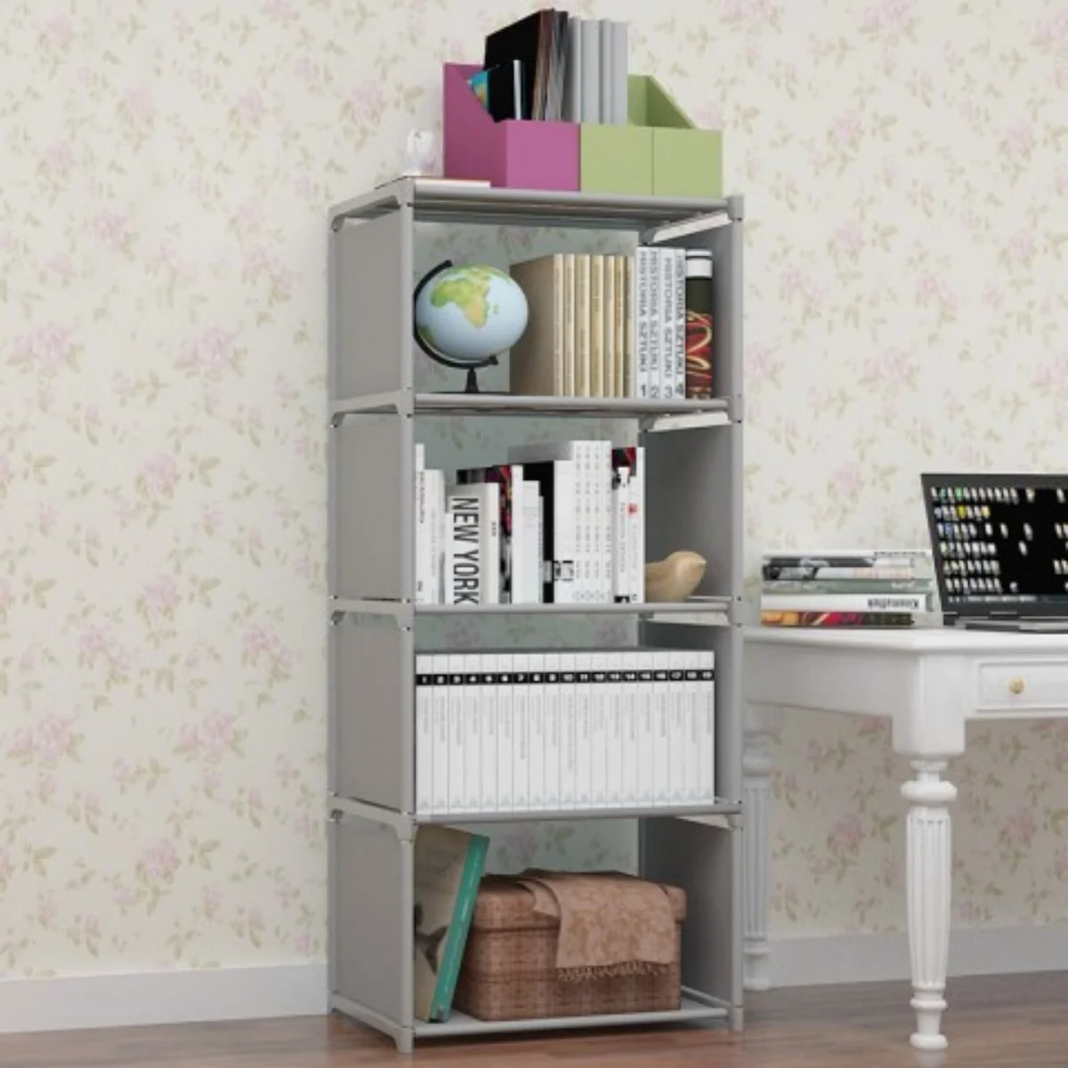 Simple-Single-Row-Bookshelf-for-Storing-Solid-Metal-Books-and ...