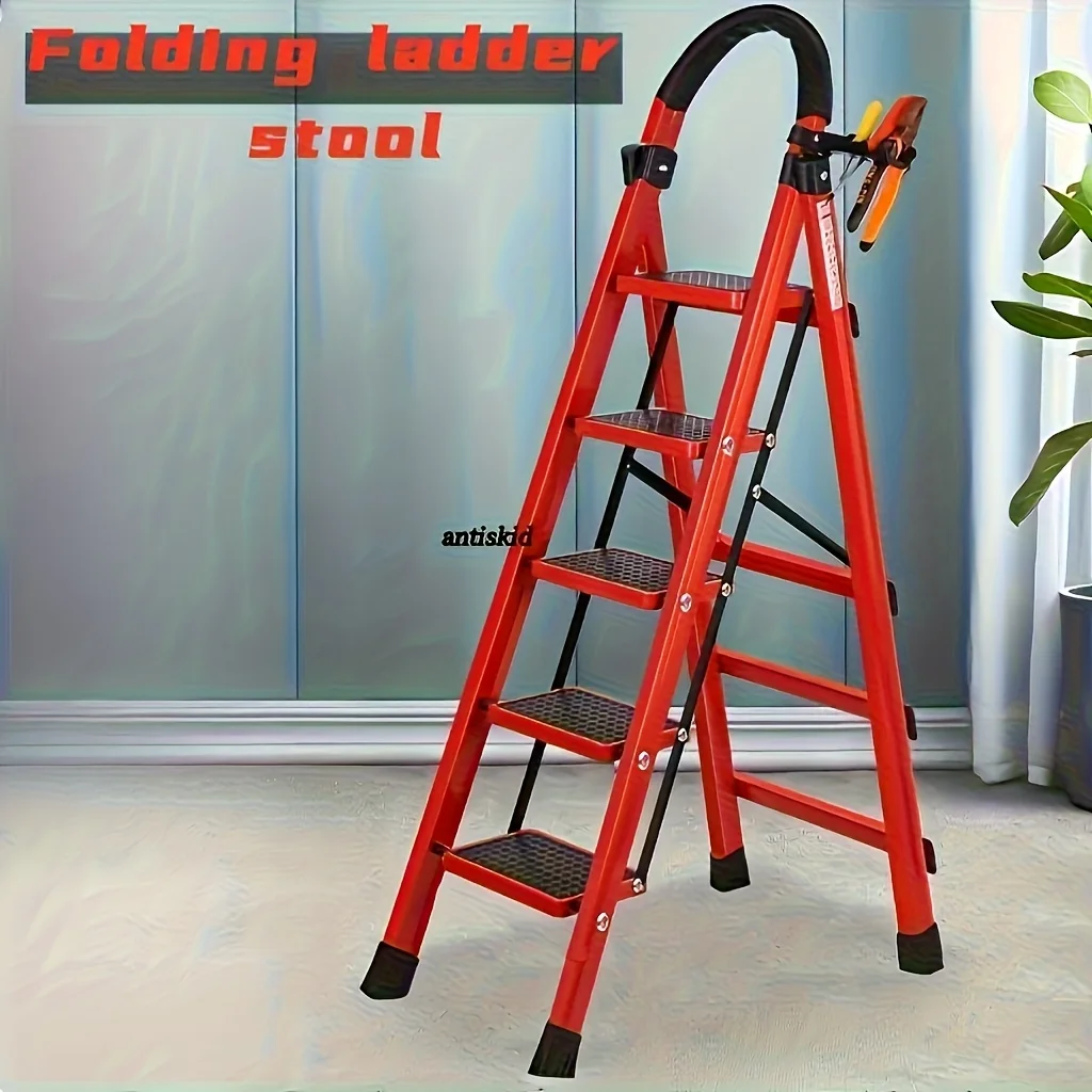 4-step ladder set: multifunctional foldable lightweight, wide-thick ...