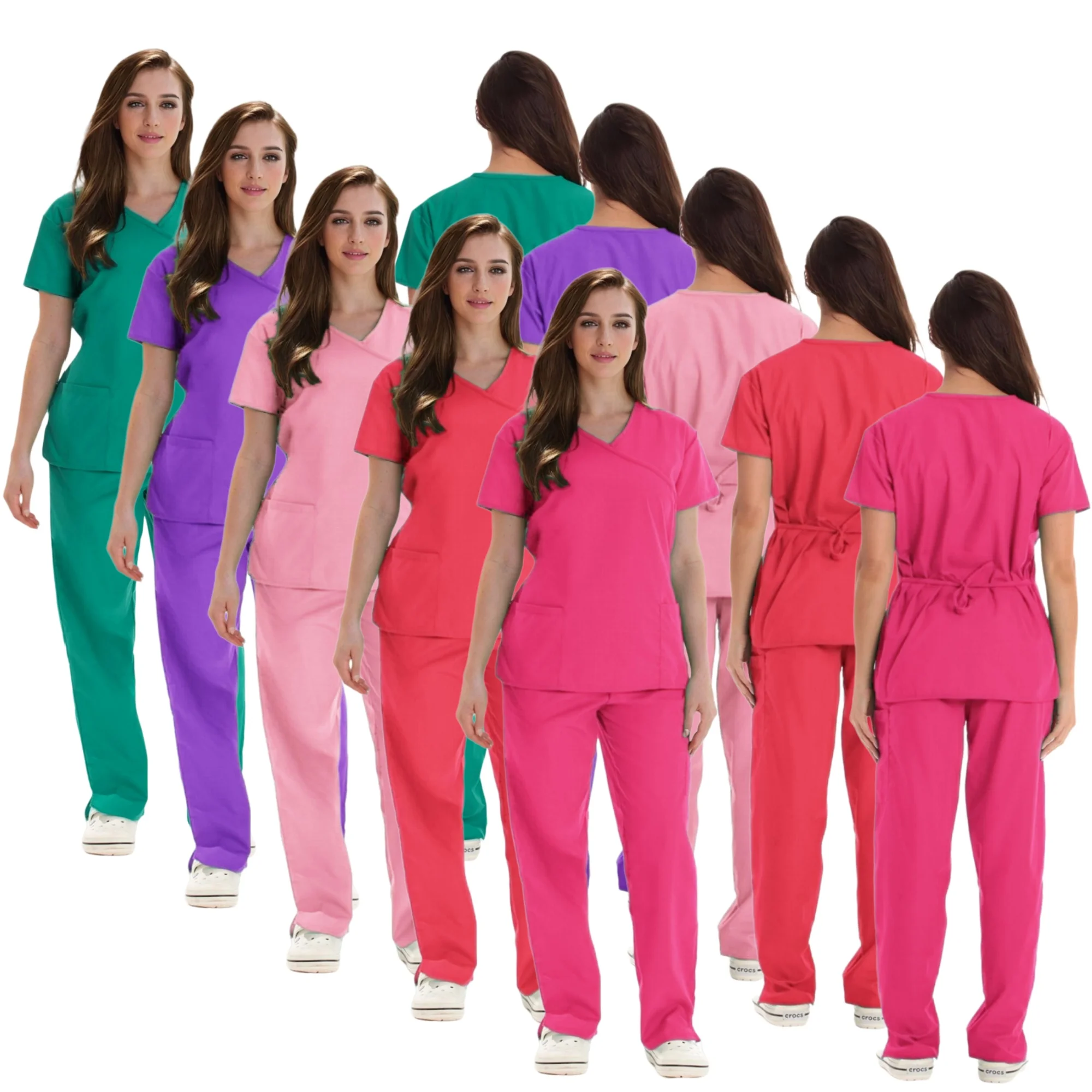 Multicolour-Jogger-Suits-Doctor-Nursing-Uniforms-Short-Sleeve-V-neck ...
