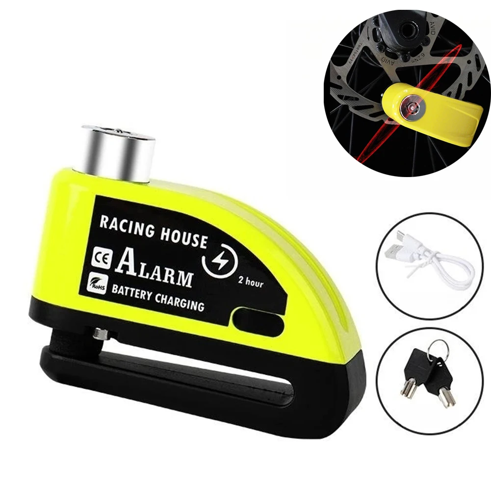 Motorcycle-Disc-Brake-Alarm-USB-Rechargeable-Bicycle-Locks-110dB ...