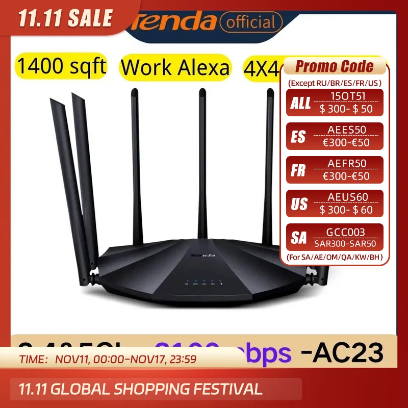 Tenda-WiFi-Router-AC23-AC2100-Dual-Band-2-4G-5GHz-Gigabit-Router ...