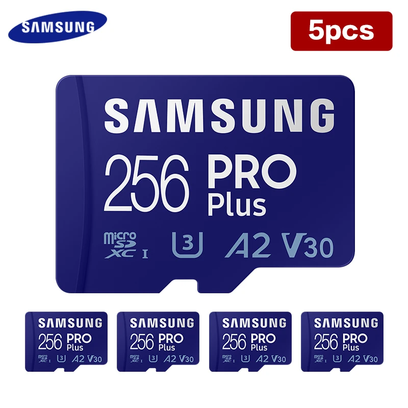 SAMSUNG-PRO-PLUS-Memory-Card-5PCS-256GB-MicroSD-Flash-TF-Card-U3-V30 ...