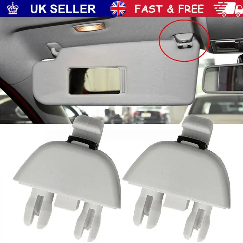 2pcs-Gray-Sun-Visor-Support-Retainer-Clip-Hook-For-VW-Passat-Polo-Up ...