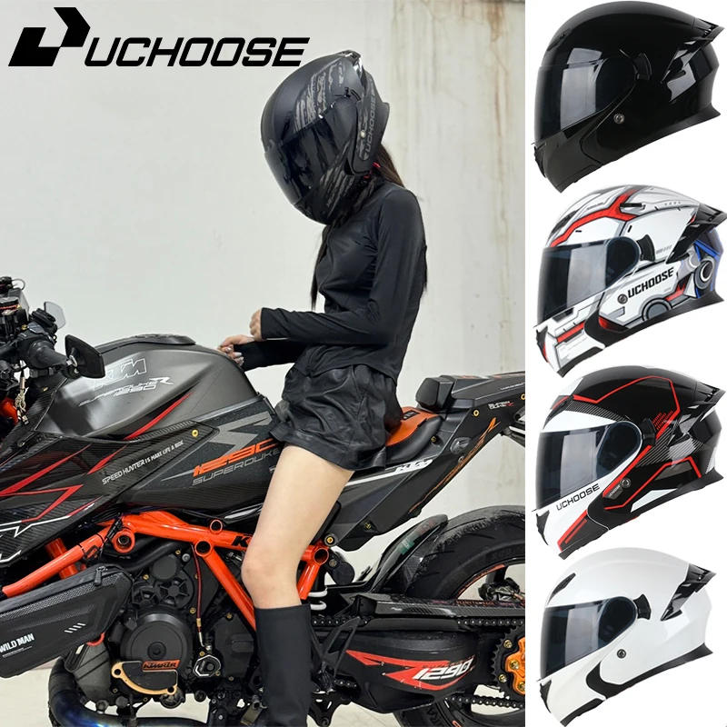 Uchoose-DOT-Modular-helmet-Full-Face-Helmets-Crash-Motorbike-Protective ...
