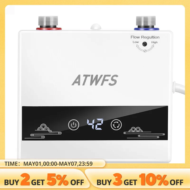 ATWFS-220V-4600W-Instant-Water-Heater-Hot-Water-Shower-and-Home-Kitchen-Heating-Portable ...