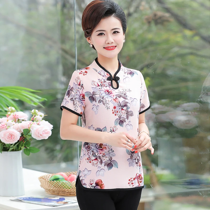Retro-Chinese-Women-Blouse-Traditional-Vintage-Oblique-Shirt-Summer ...