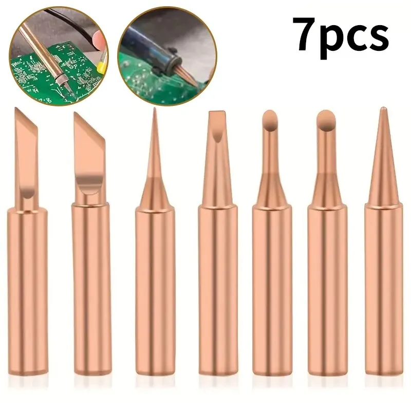 7pcs-Copper-T-Soldering-Iron-Tip-Set-Electric-Soldering-Iron-Lead-free ...