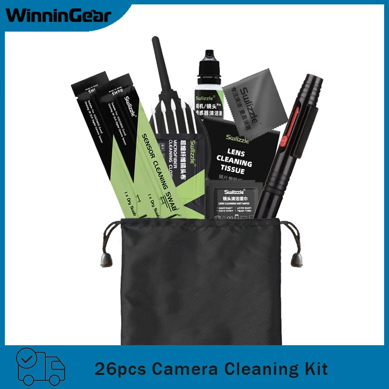 26PCS Camera Cleaner Kit DSLR Lens Digital Camera Sensor Cleaning Set ...